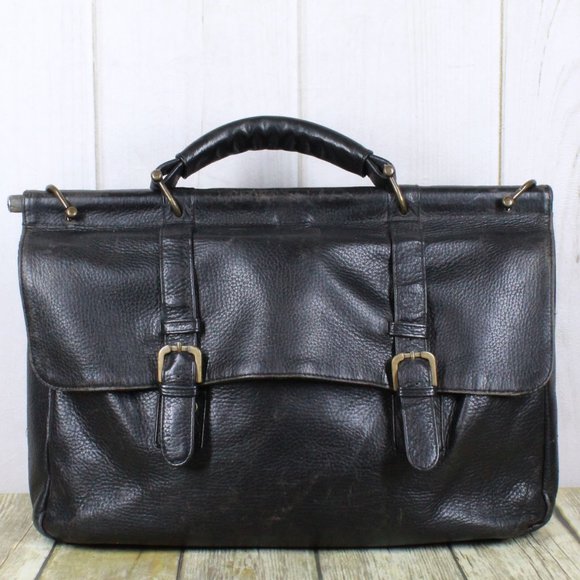 Lodis | Bags | Vintage Lodis Black Pebbled Leather Laptop Briefcase Bag ...